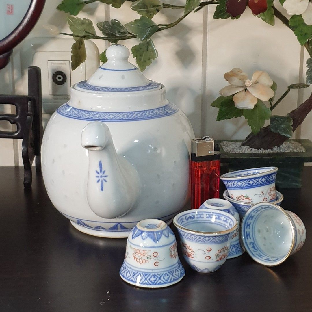 Tea set jadul mentimun, Kitchen & Appliances di Carousell