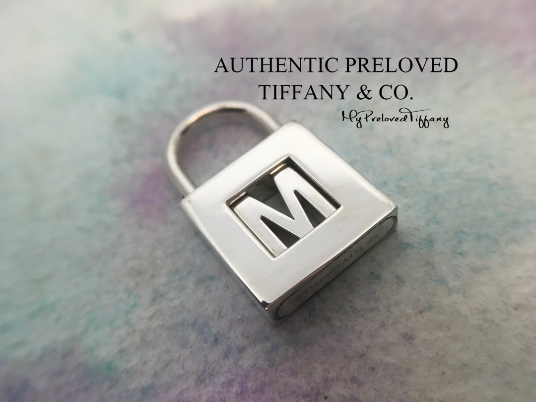 Authentic Excellent Tiffany & Co. Alphabet Letter M Lock Padlock Charm ...
