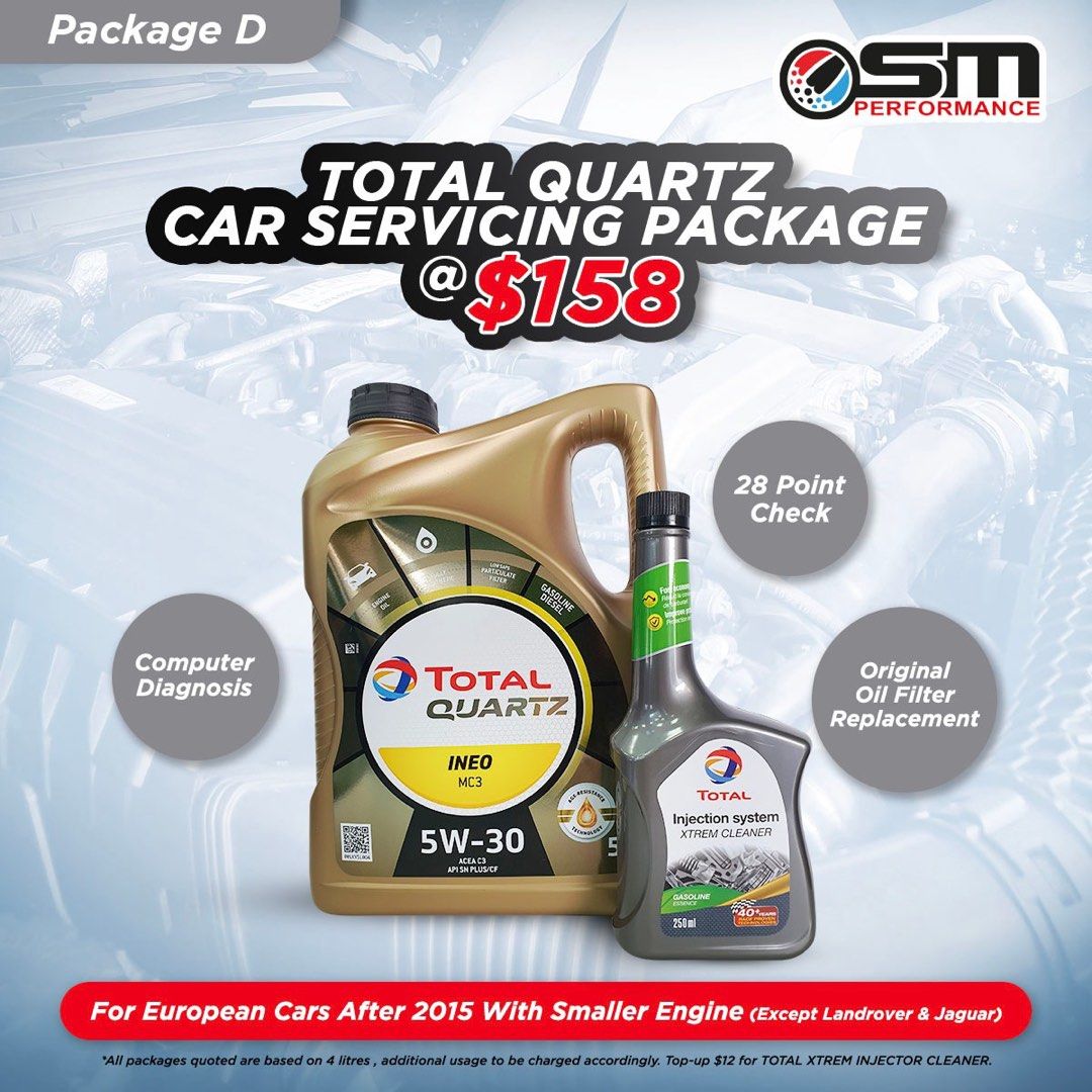 TOTAL Engine Oil Servicing Packages, Car Accessories, Car Workshops ...
