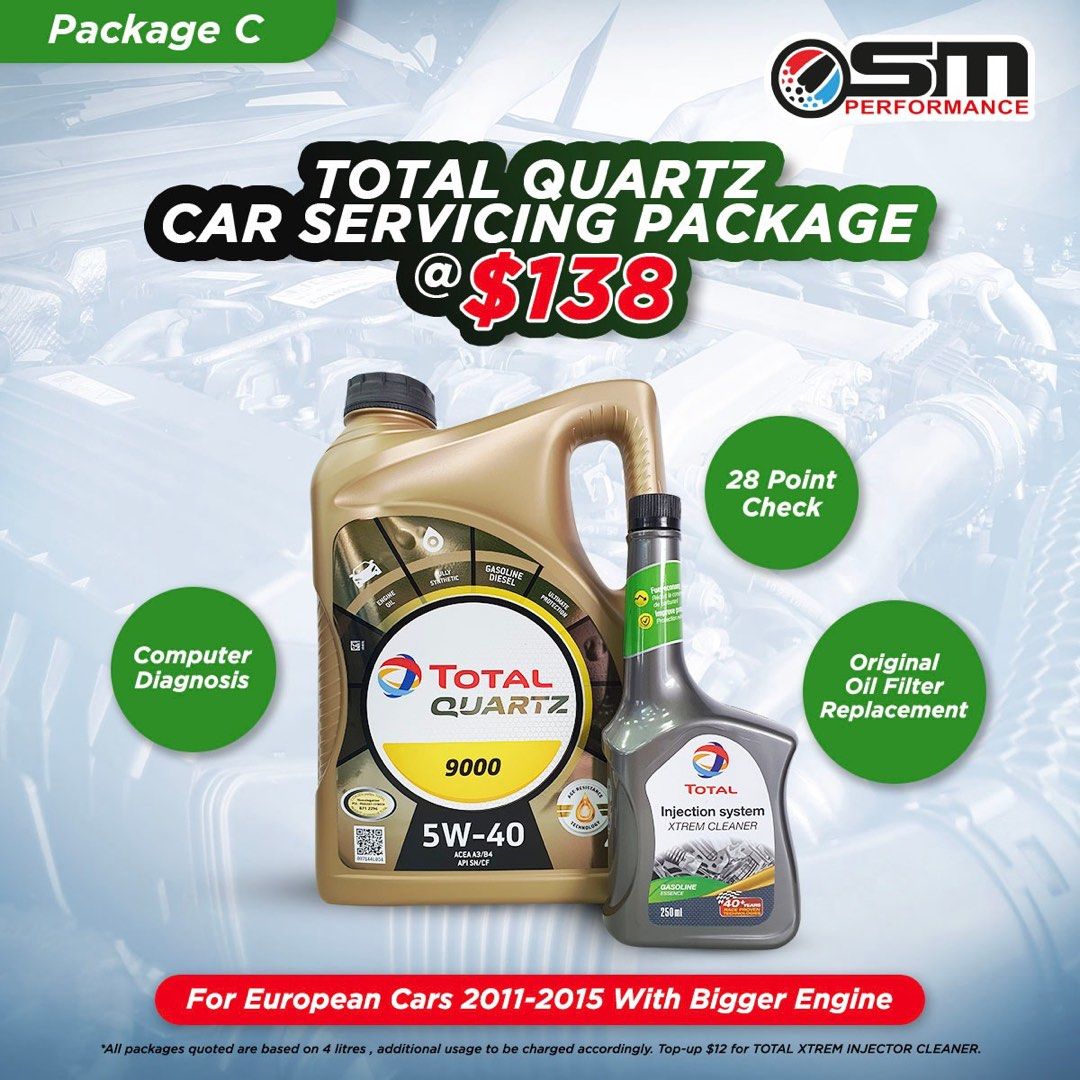 TOTAL Engine Oil Servicing Packages, Car Accessories, Car Workshops ...