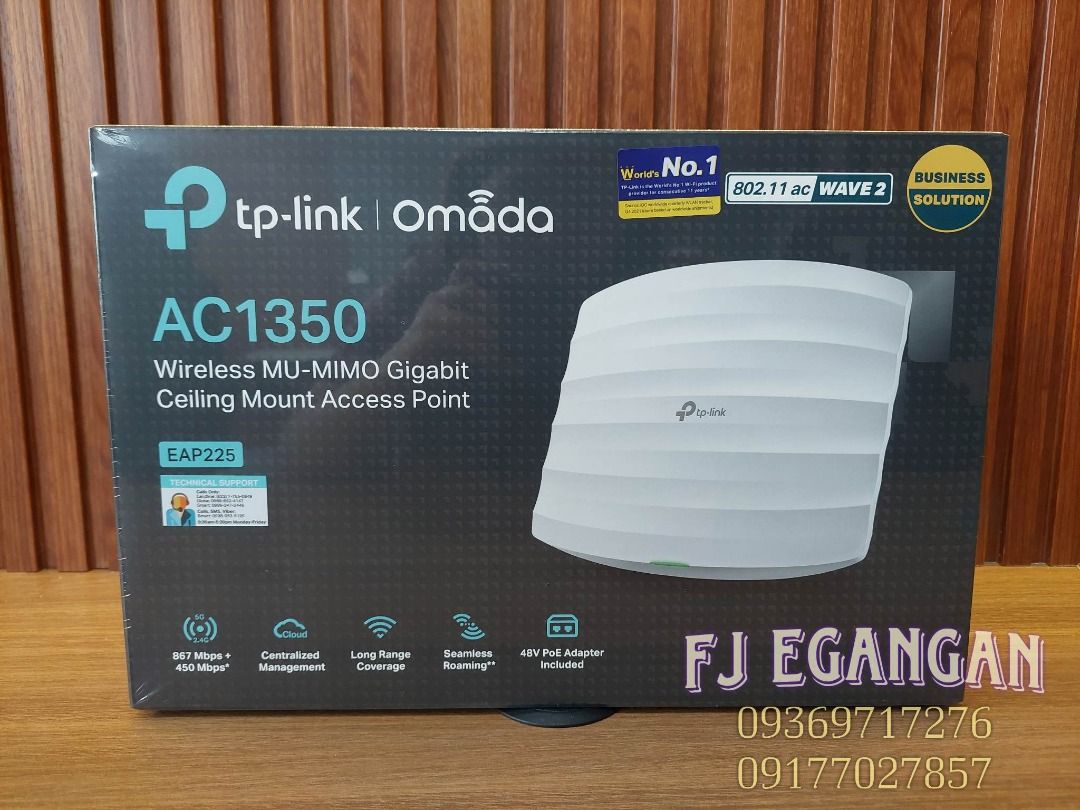 TP-Link EAP225 AC1350 Wireless MU-MIMO Gigabit Ceiling Mount Access ...