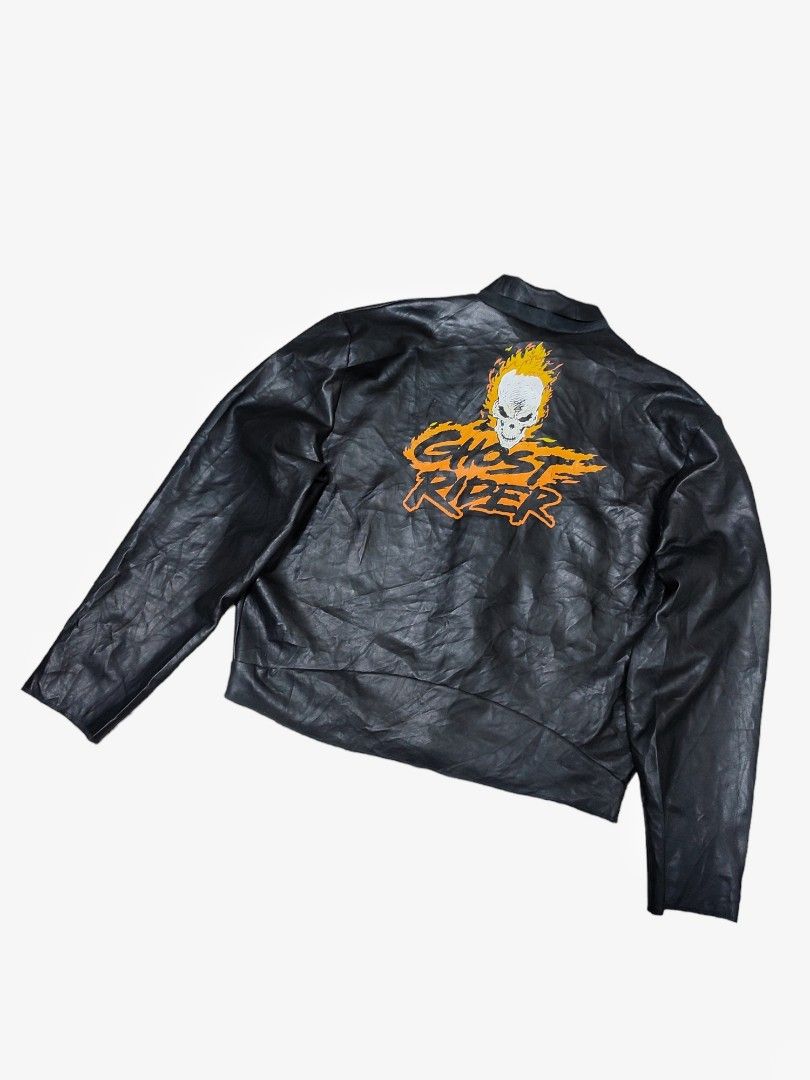 Vintage Ghost Rider Leather Jacket on Carousell
