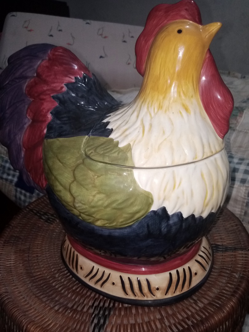 Pair - Vintage Susan Winget Rooster and Hen. JC Penney Home collection ...