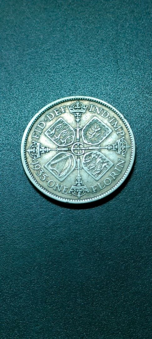 Vintage UK King George V 1 Florin Silver Coin 1935, Hobbies & Toys ...