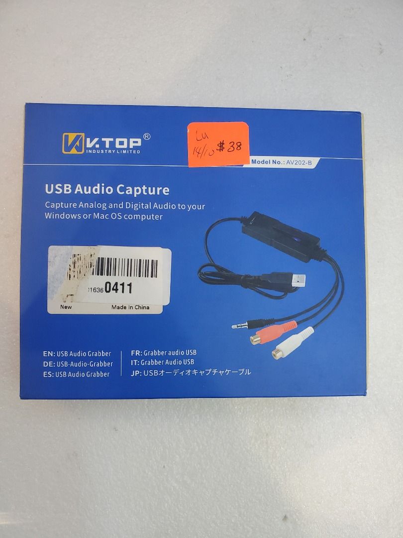VTOP AV202-B USB2.0 Audio Capture / Grabber Card Device, Audio, Other Audio Equipment on Carousell