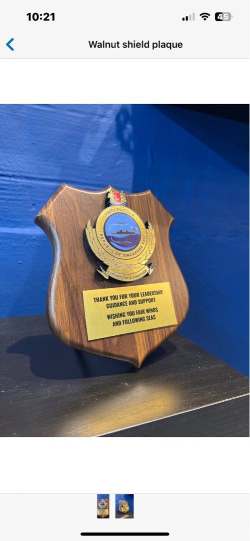 Walnut Shield Plaque - SAF ARMY NAVY AIR FORCE SCDF PARAMEDICS POLICE ...