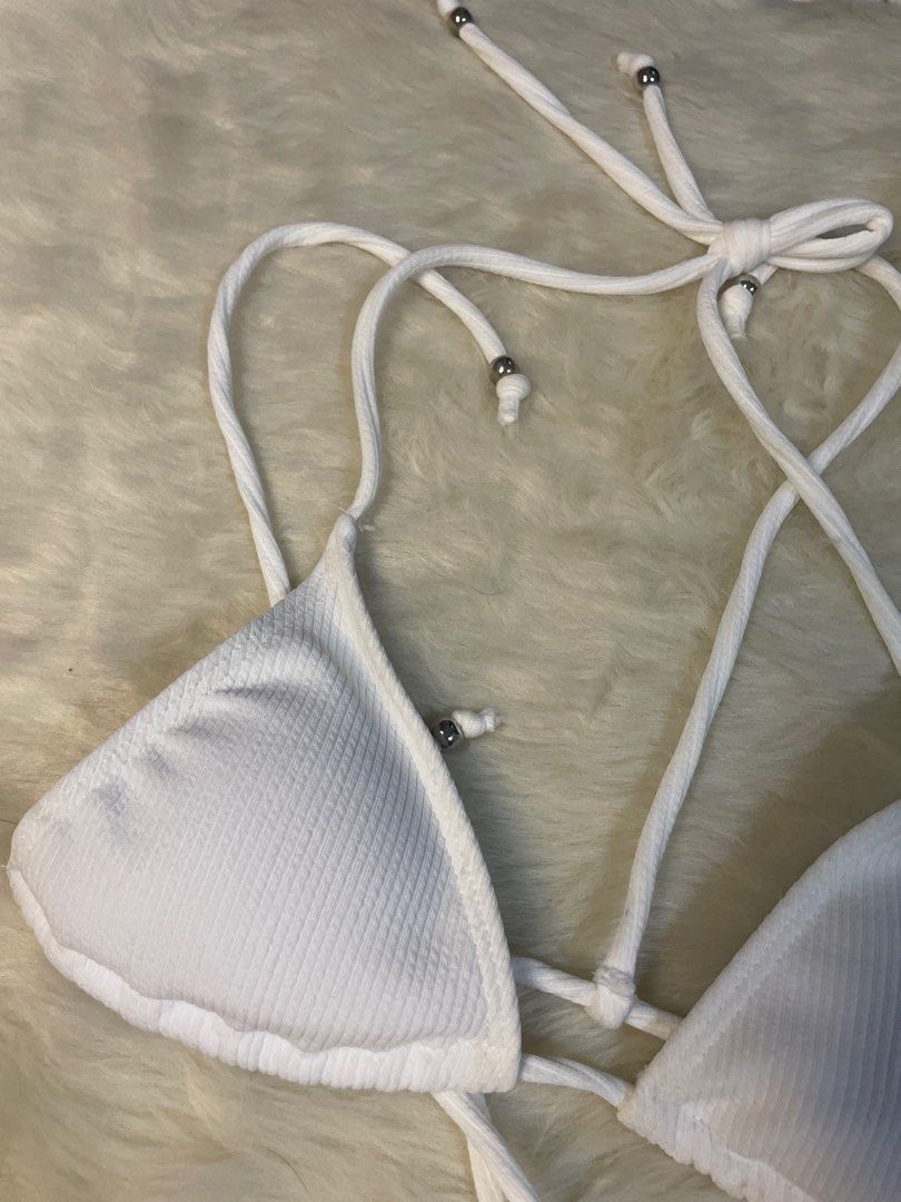 White Two Piece Swimsuit, Women's Fashion, Swimwear, Bikinis ...