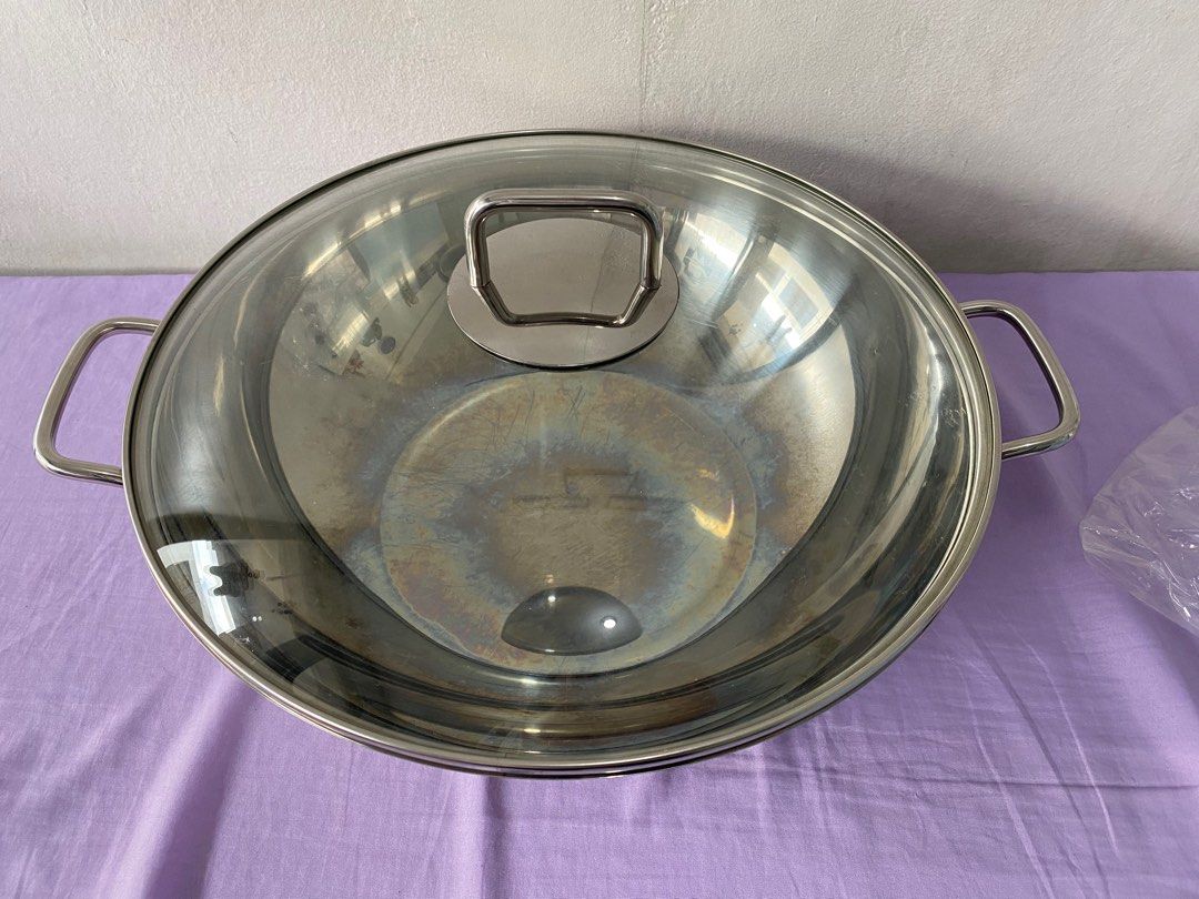 WMF ProfiSelect Wok 32cm with glass lid, Furniture & Home Living ...