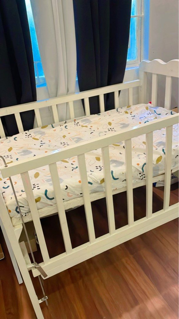 Wooden crib with Uratex foam, Babies & Kids, Baby Nursery & Kids ...