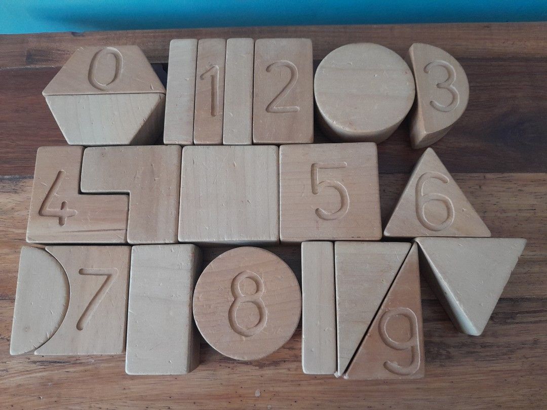 Wooden Number Building Blocks, Hobbies & Toys, Toys & Games on Carousell