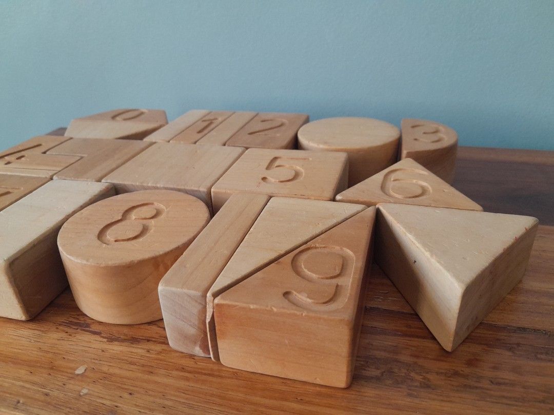 Wooden Number Building Blocks, Hobbies & Toys, Toys & Games on Carousell