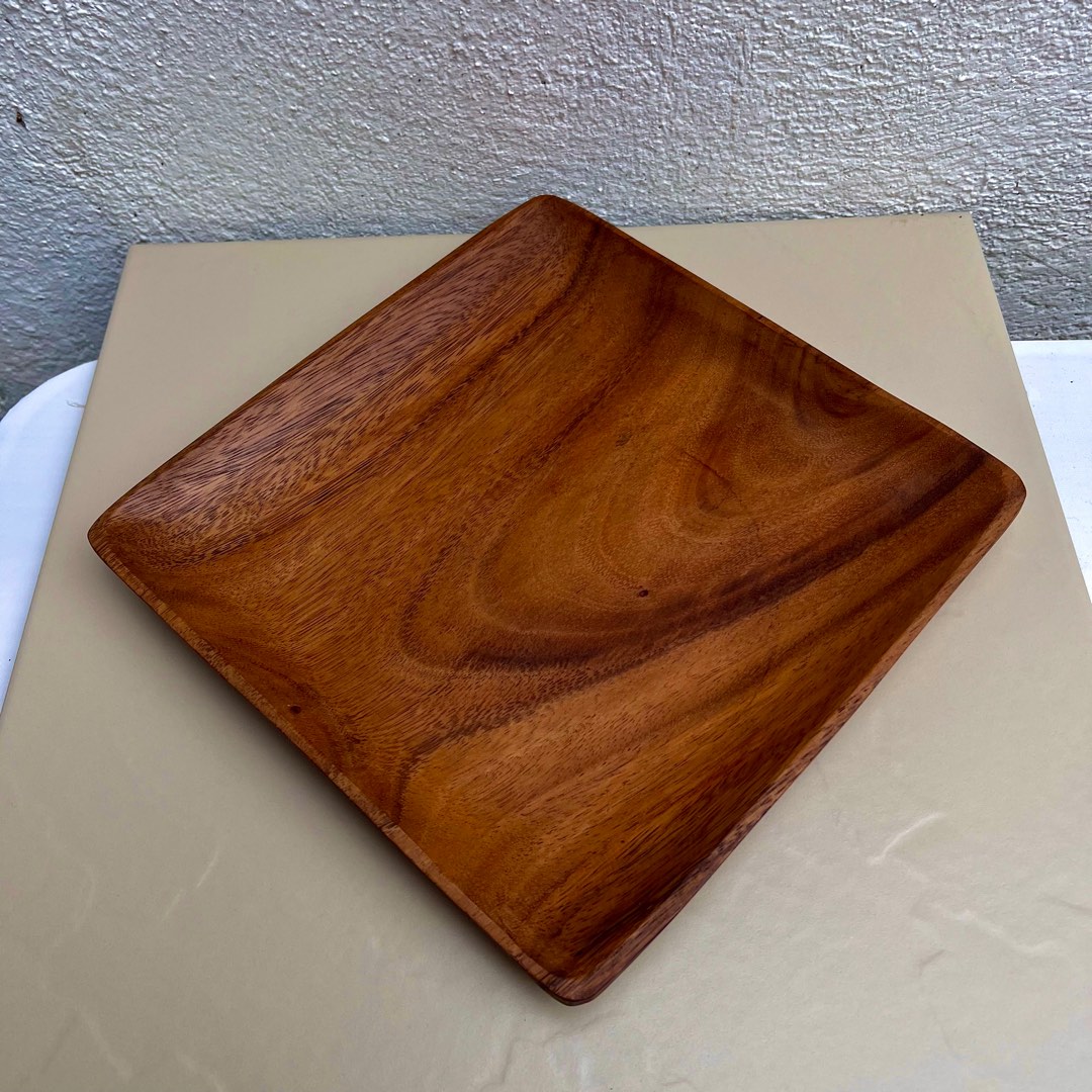 Wooden Square Plate made from Acacia Wood on Carousell