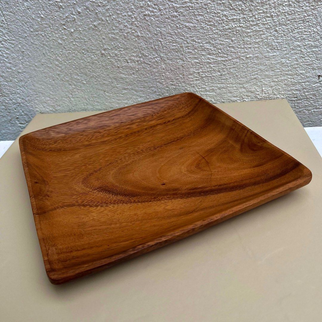 Wooden Square Plate made from Acacia Wood on Carousell