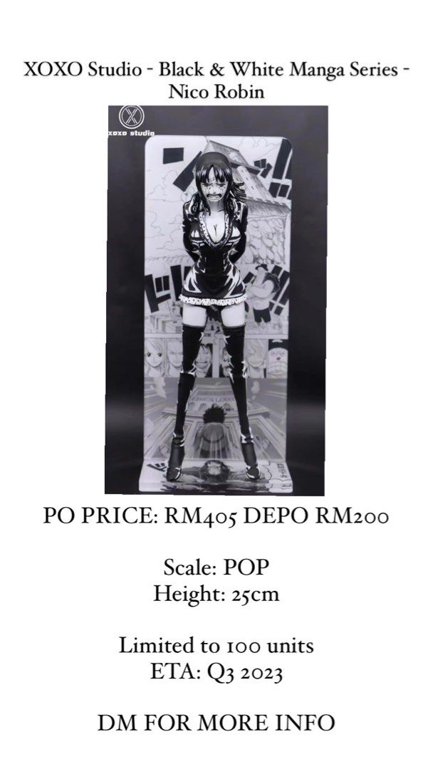 XOXO Studio - Black & White Manga Series - Nico Robin, Hobbies & Toys, Toys & Games on Carousell