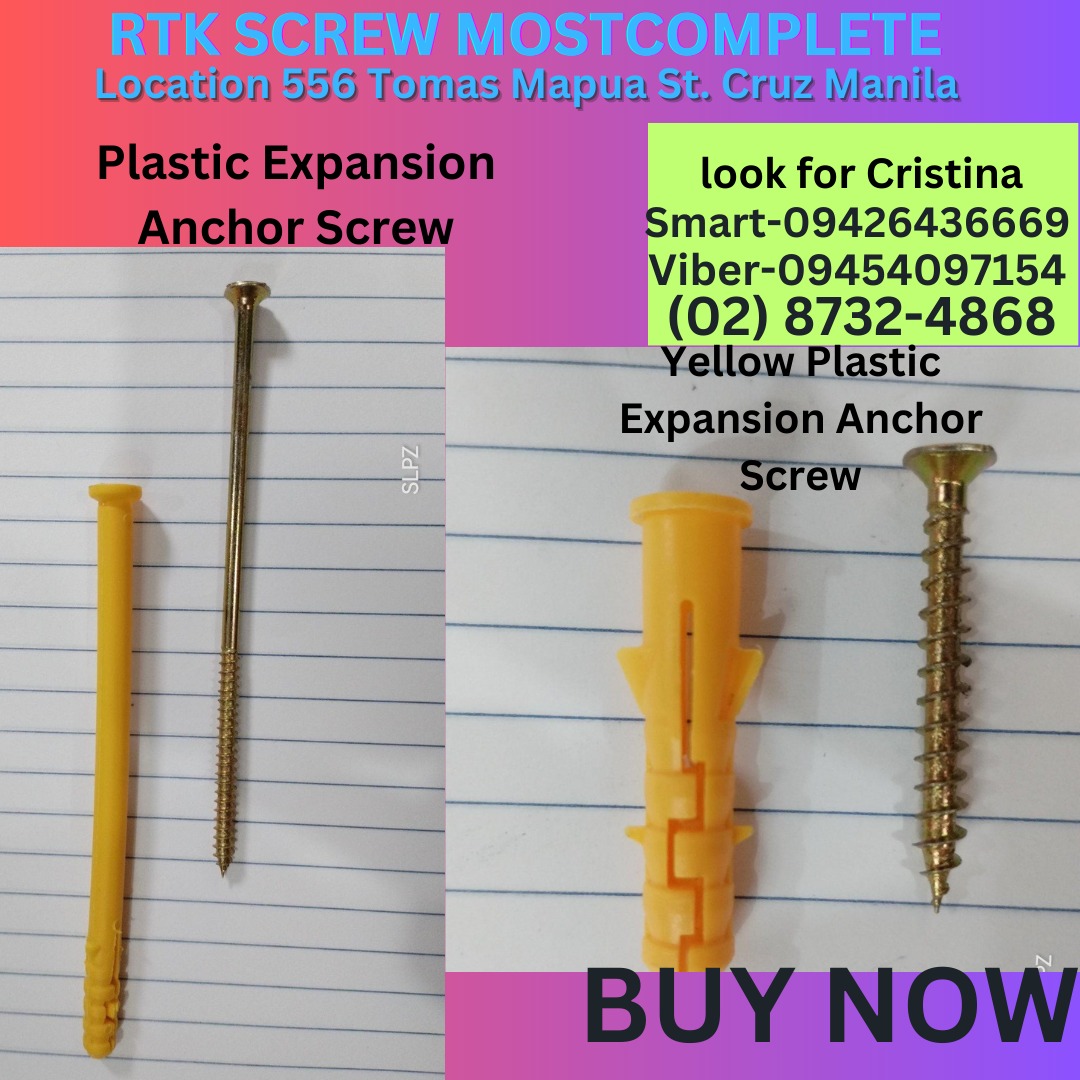 Yellow Plastic Expansion Anchor Screw*Plastic Expansion Anchor Screw on ...