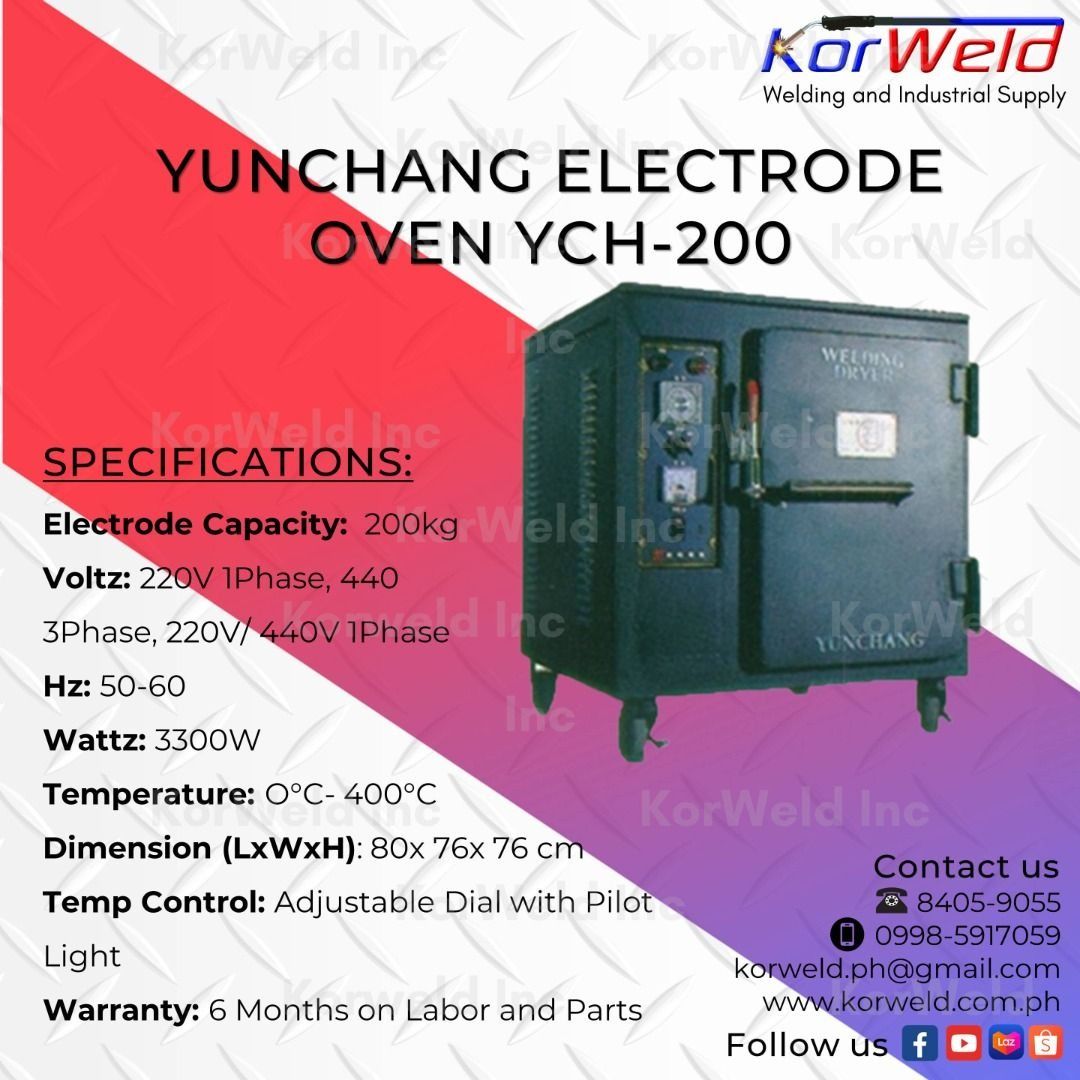 Yunchang ELectrode Oven YCH-200, Commercial & Industrial, Construction ...