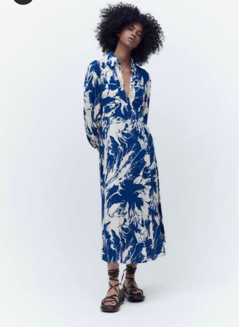 Zara floral print maxi dress, Fesyen Wanita, Pakaian Wanita, Gaun & Rok ...