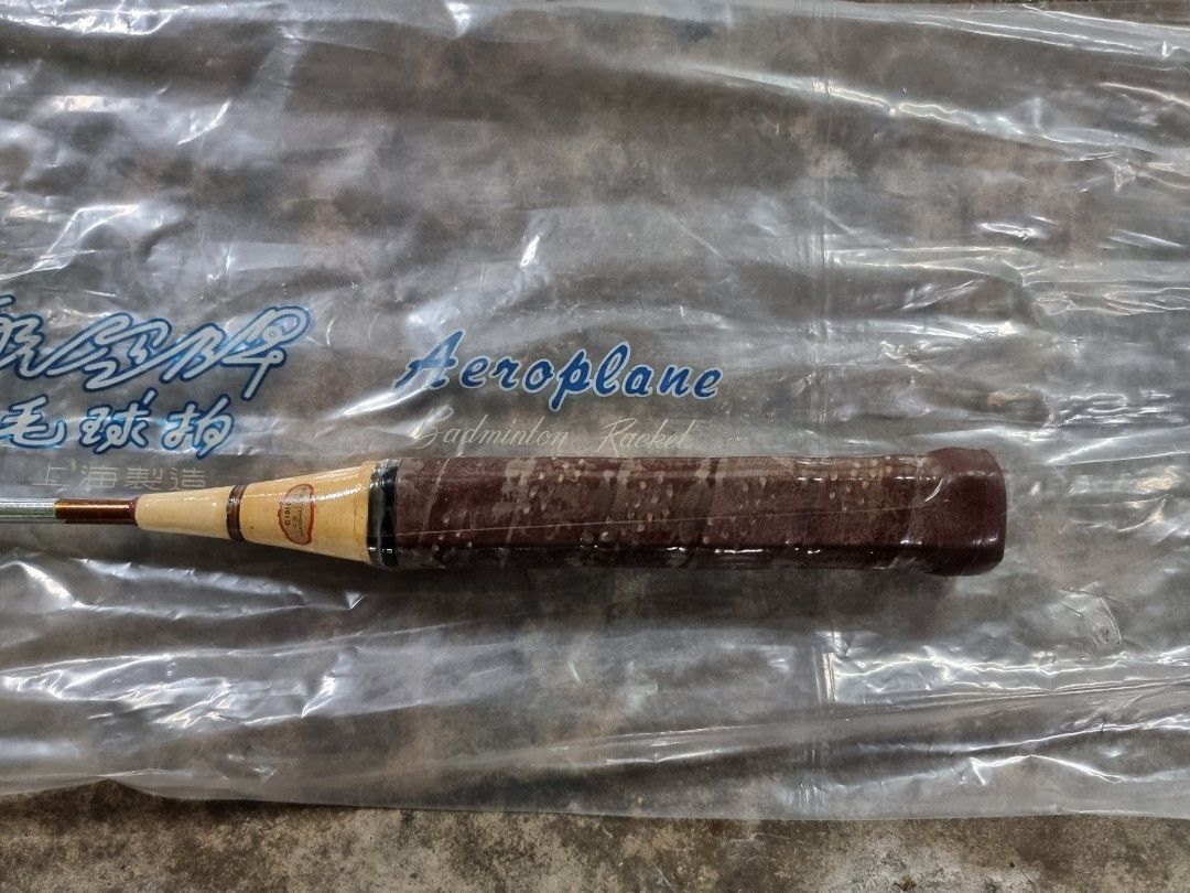 1970s NOS Vintage AEROPLANE Wooden Racquet Raket Kayu Badminton Rare ...