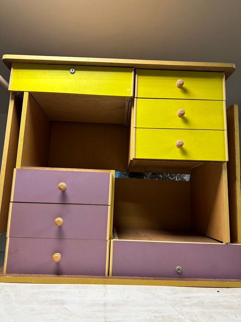 2 study tables (1 yellow and 1 purple), Furniture & Home Living ...