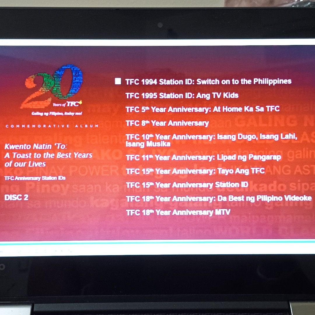 3 DVD + 1 CD & NOTEBOOK SET: 20 YEARS OF TFC COMMEMORATIVE ALBUM (VARIOUS KAPAMILYA OPM ARTISTS ...