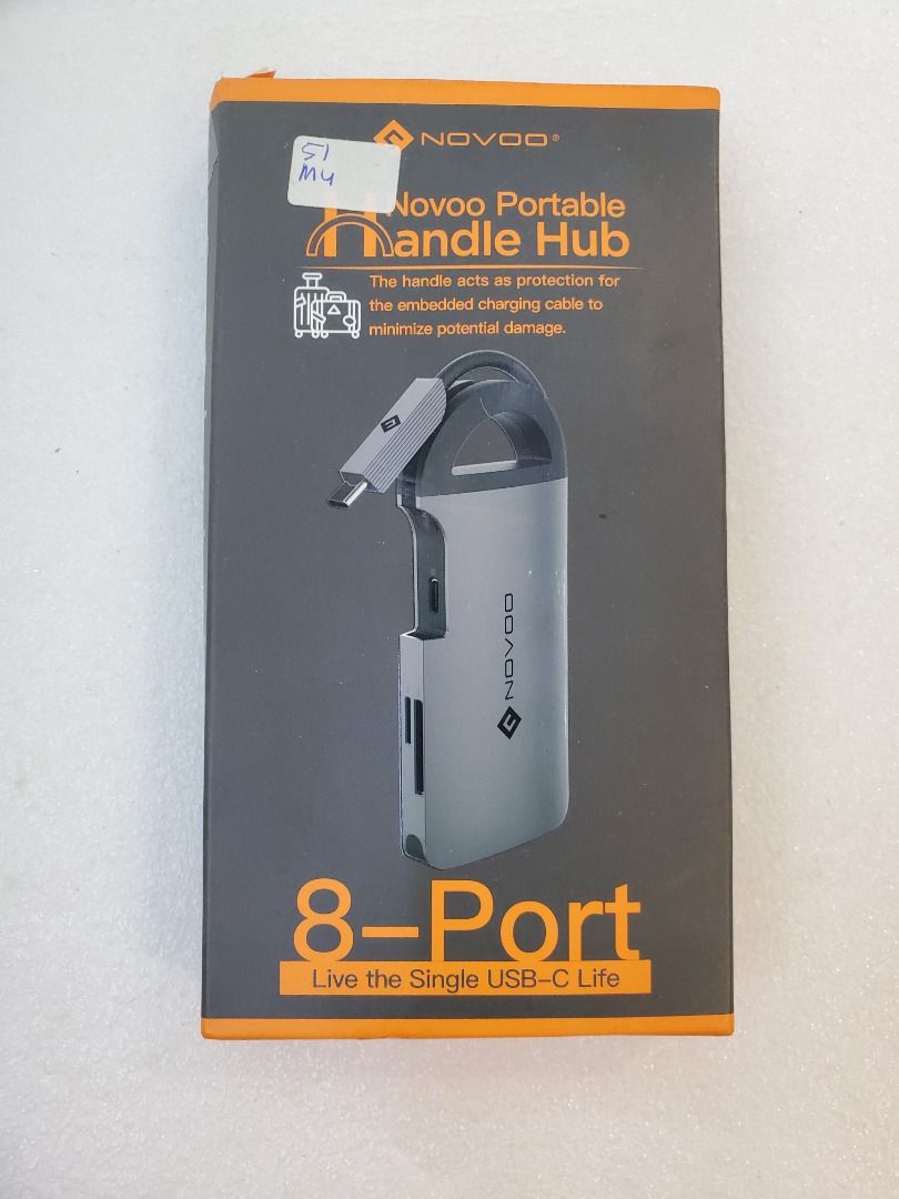 8 in 1 USB-C Hub (3 x USB 3.0/HDMI/RJ45/SD/TF/PD Port) Gray NOVOO ...