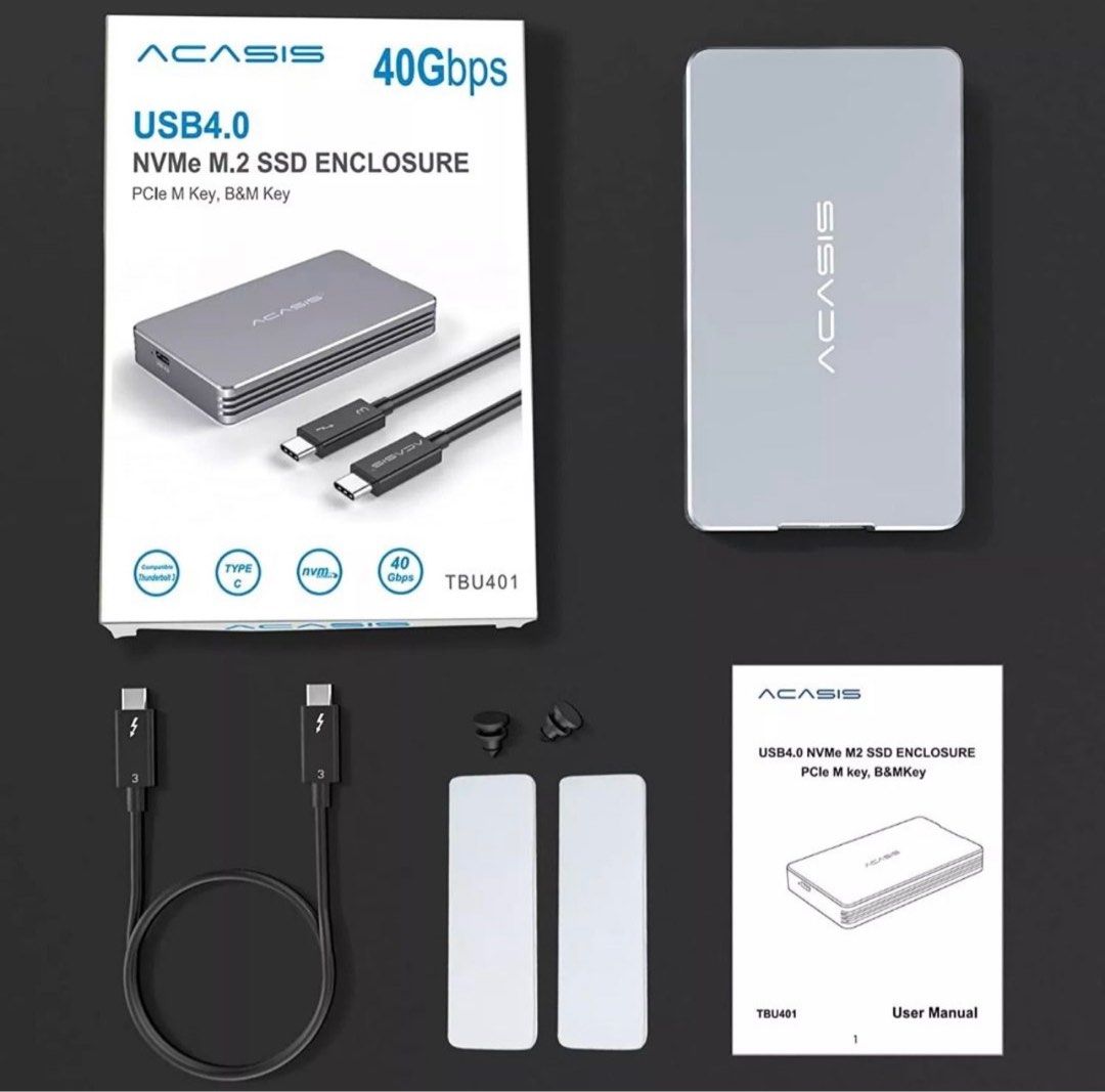 ACASIS USB4/TB4 40Gbps NVMe M.2 SSD Enclosure, Computers & Tech, Parts ...