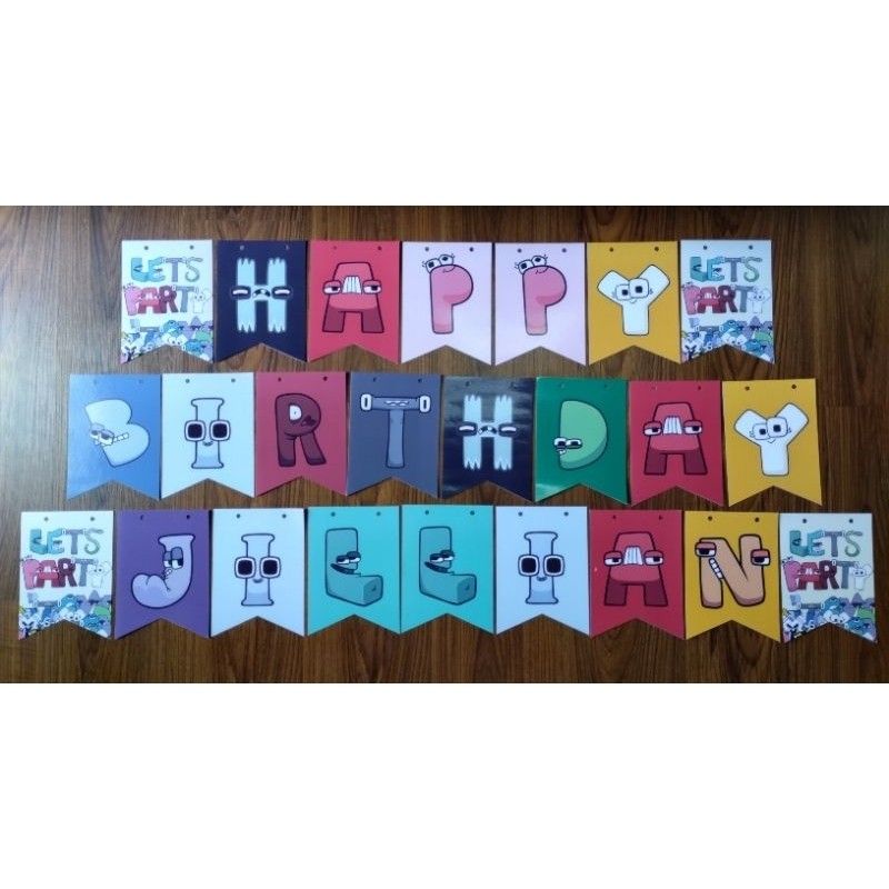 Alphabet Lore Theme Birthday Party Banner Cupcake Cake Topper ...