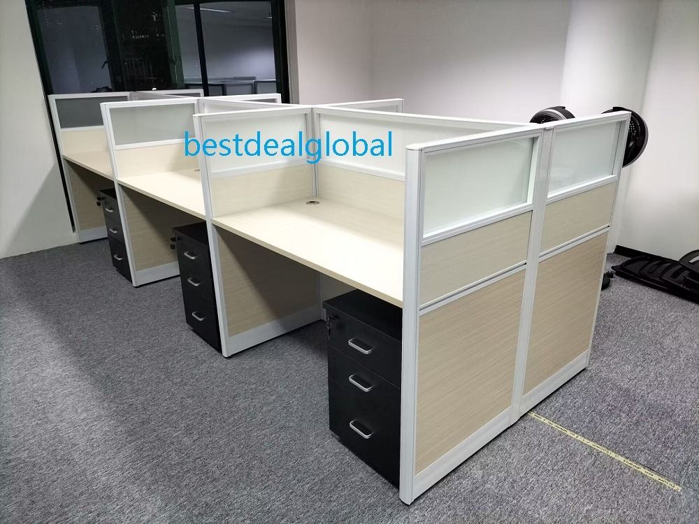 B37-01A Workstation w Three Side Partitions, System Furniture Cubicle ...