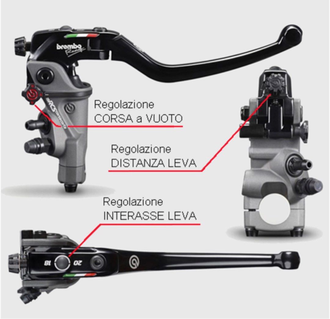 BREMBO - BRAKE RADIAL MASTER CYLINDER, RCS19 CORSA CORTA Right Side ...