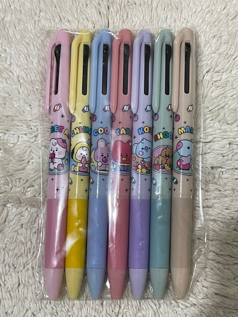 BT21 ballpoint tri color pen SET on Carousell