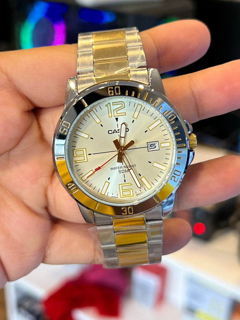 CASIO Analog Two Tone Stainless Steel Men's Watch ( Gold Dial Panerai ...