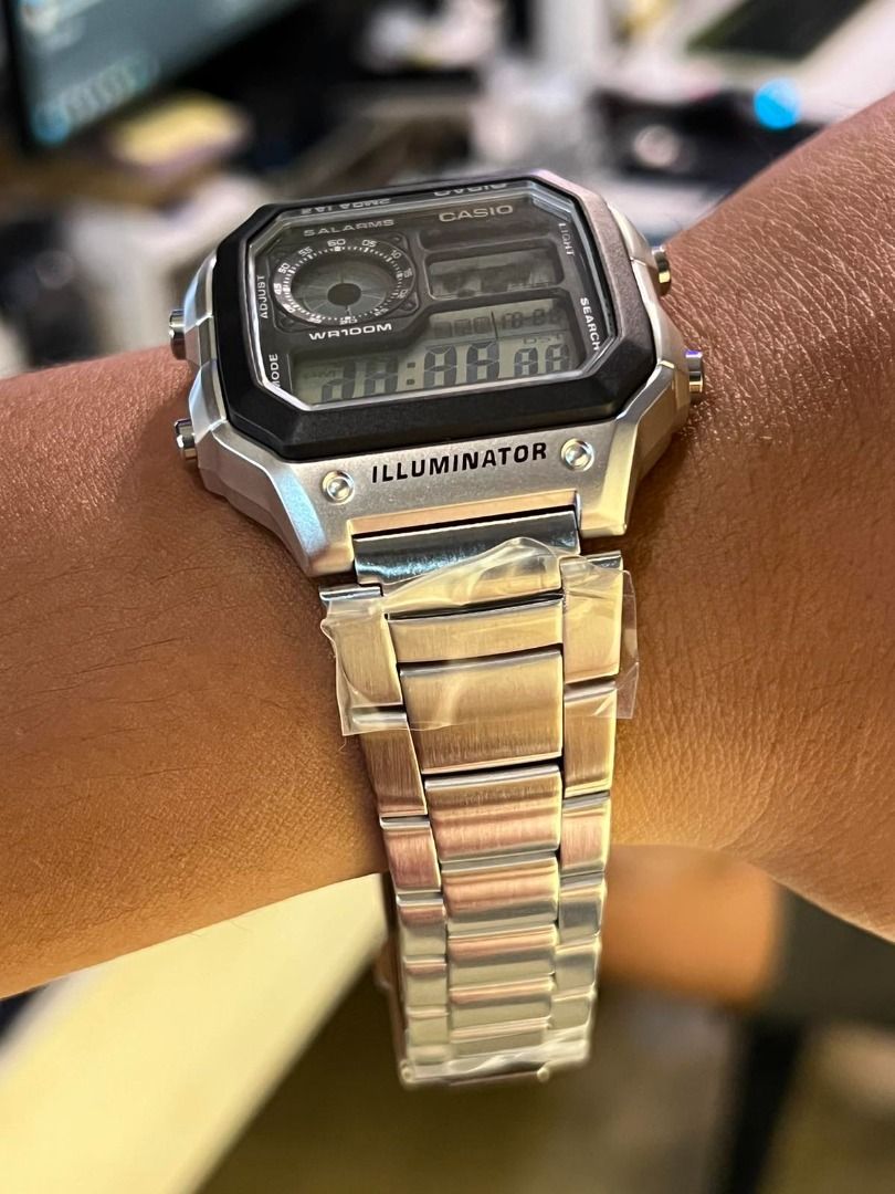 CASIO World Time Digital Stainless Steel Men's Watch AE-1200WHD-1AV, Men's Fashion, Watches ...