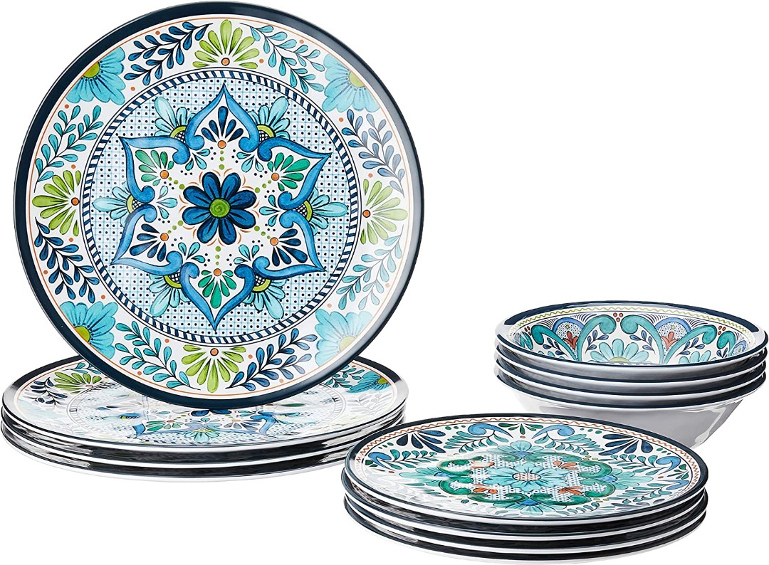 Certified International Talavera Melamine 12 pc Dinnerware Set, Service ...