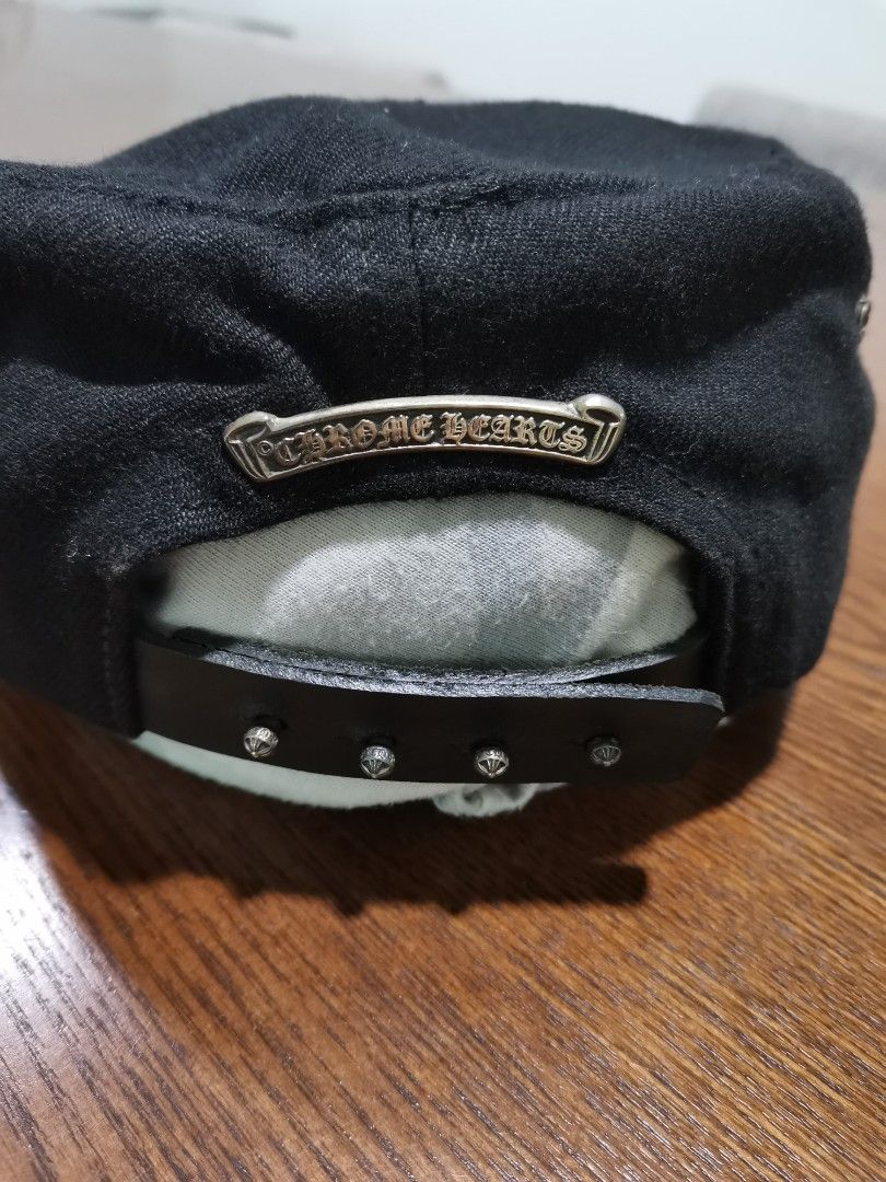 Authentic Chrome Hearts Military Flat Leather Cross Patch Cap Hat ...
