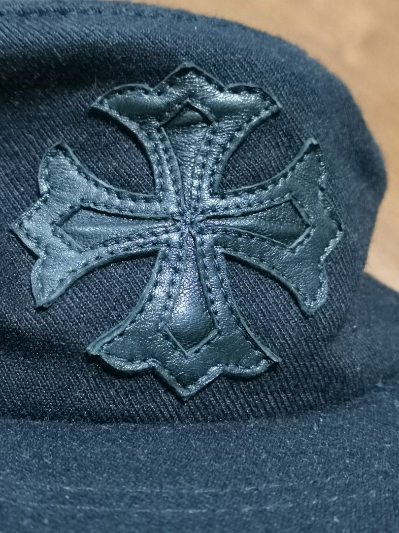 Chrome Hearts Military Flat Leather Cross Patch Cap Hat, Luxury ...