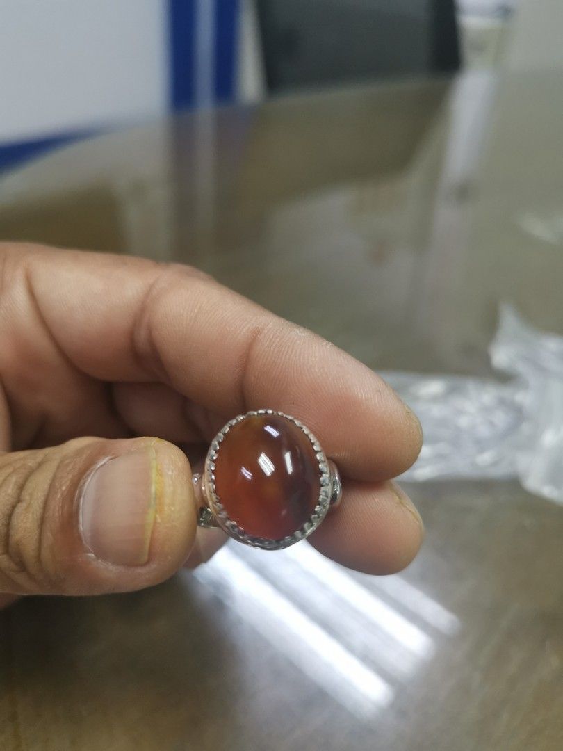 Cincin Perak batu akik ikatan kendi, Luxury, Accessories on Carousell