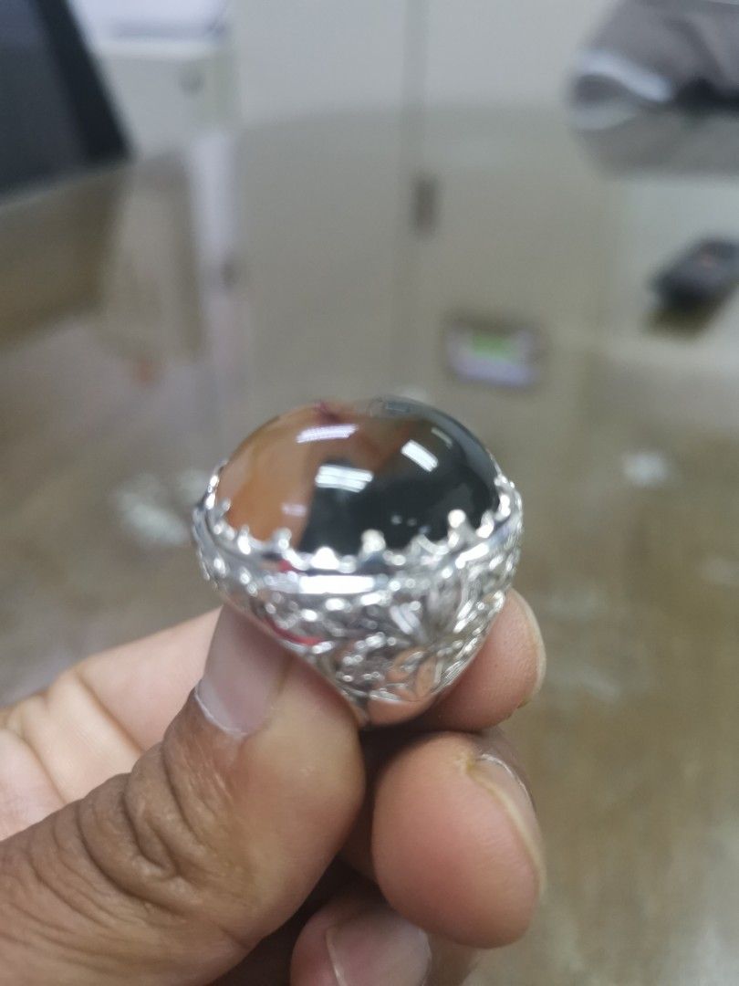 Cincin Perak Batu Akik Rare, Luxury, Accessories on Carousell