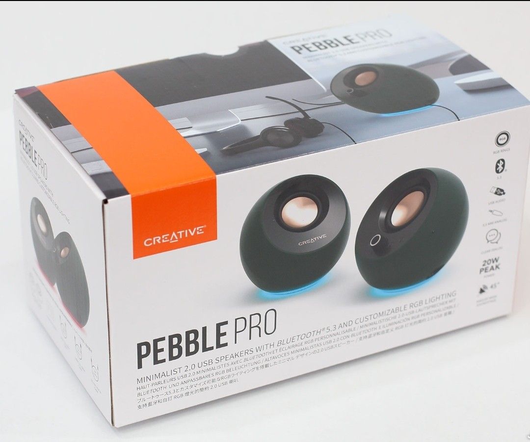 Creative Pebble Pro Minimalist 2.0 USB-C Computer Speakers with ...