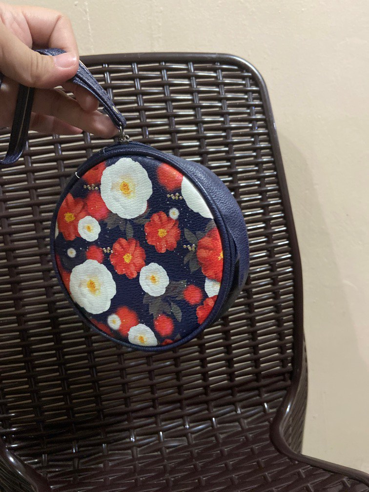 D LAB Navy Blue Round Pouch, Women's Fashion, Bags & Wallets, Purses ...