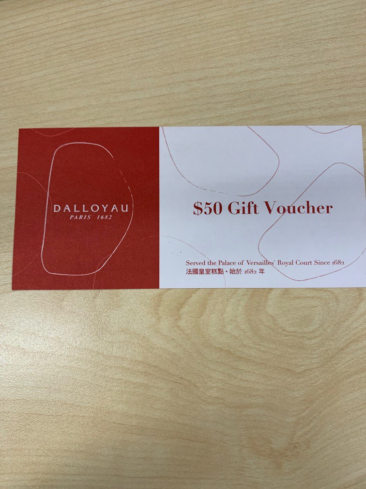 Dalloyau $50 gift Voucher, 門票＆禮券, 兌換券 - Carousell
