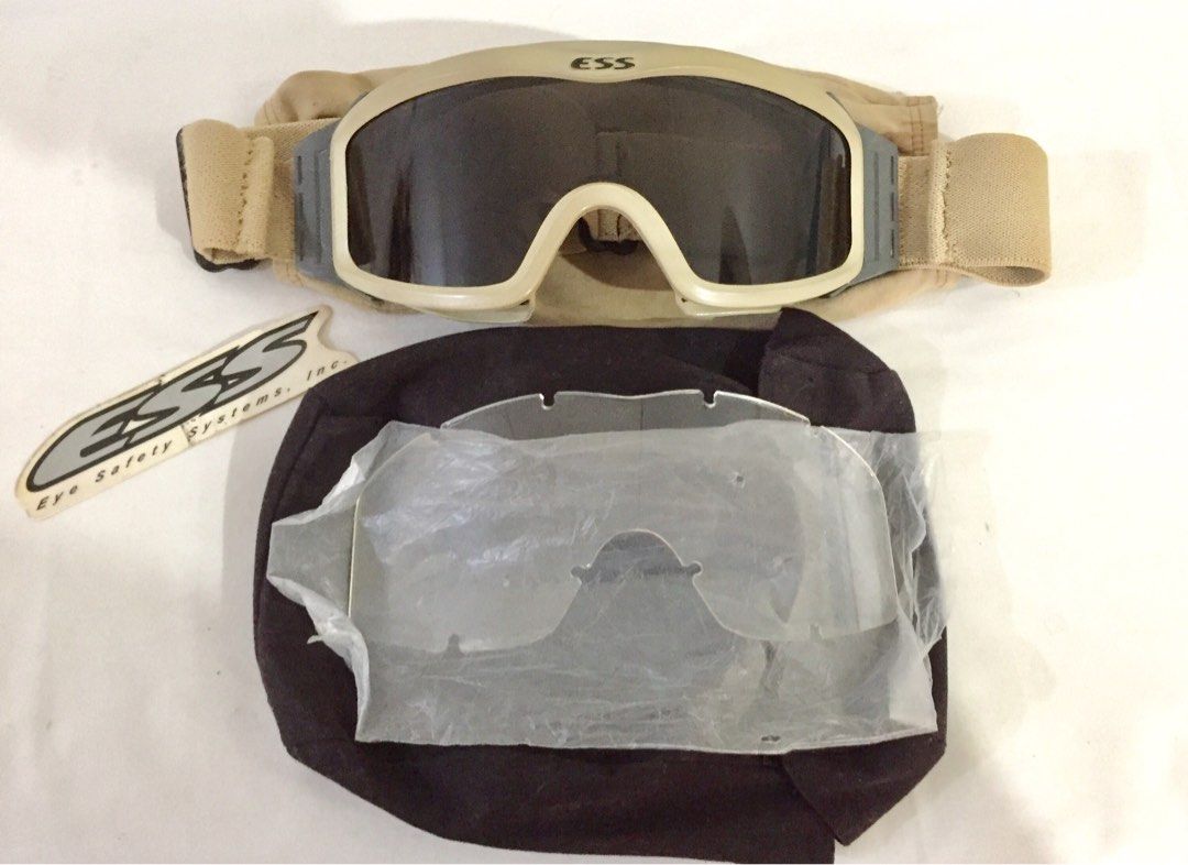 ESS STRIKER SERIES BALLISTIC GOGGLES AUTHENTIC USGI SET DESERT TAN ...