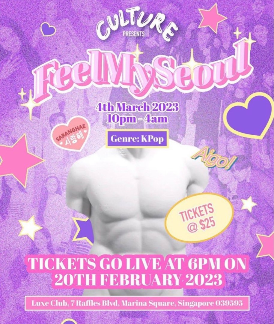Selling FEEL MY SEOUL TICKETS X2 @ LUXE 4TH MARCH, Tickets & Vouchers ...
