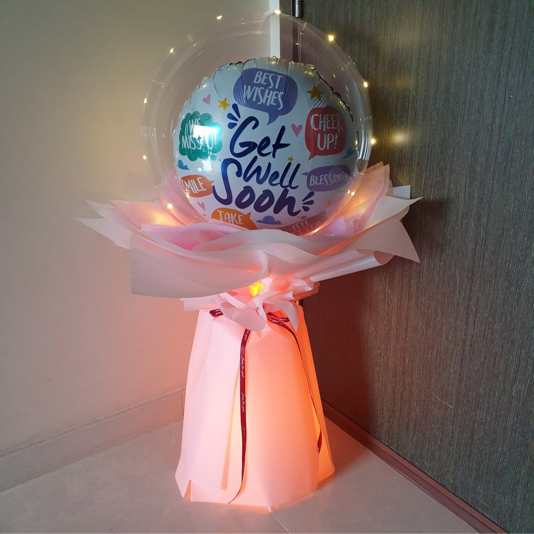 Get well soon balloon / Get well soon bouquet, Food & Drinks, Gift ...