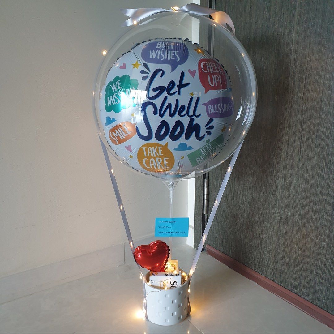 Get well soon balloon / Get well soon bouquet, Food & Drinks, Gift ...