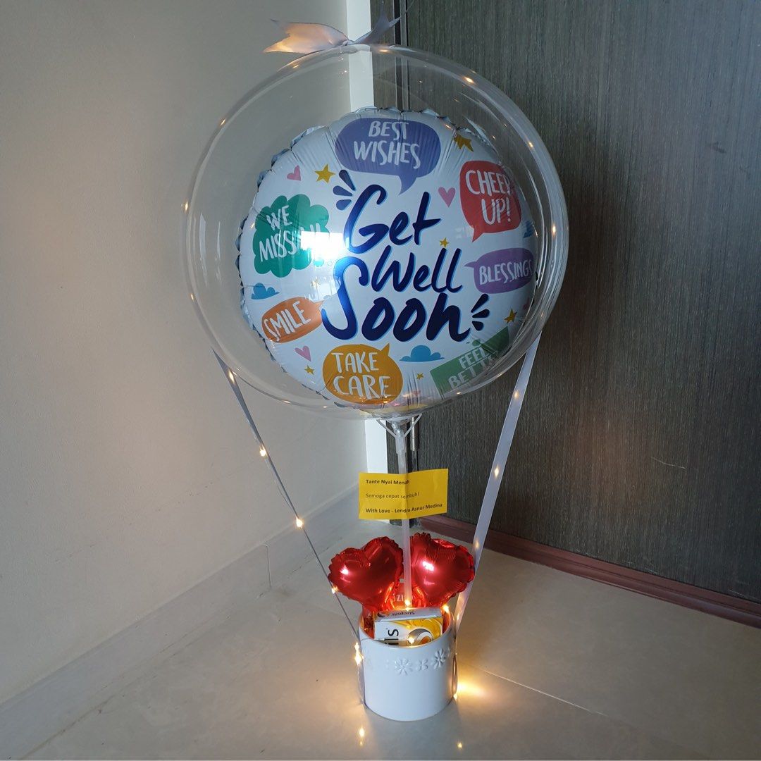 Get well soon balloon / Get well soon bouquet, Food & Drinks, Gift ...