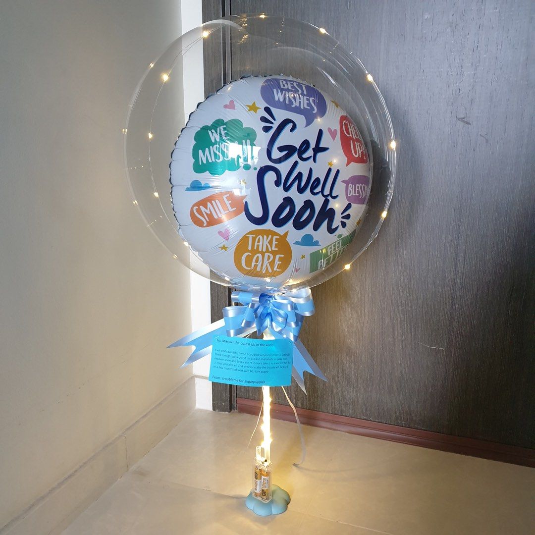 Get well soon balloon / Get well soon bouquet, Food & Drinks, Gift ...