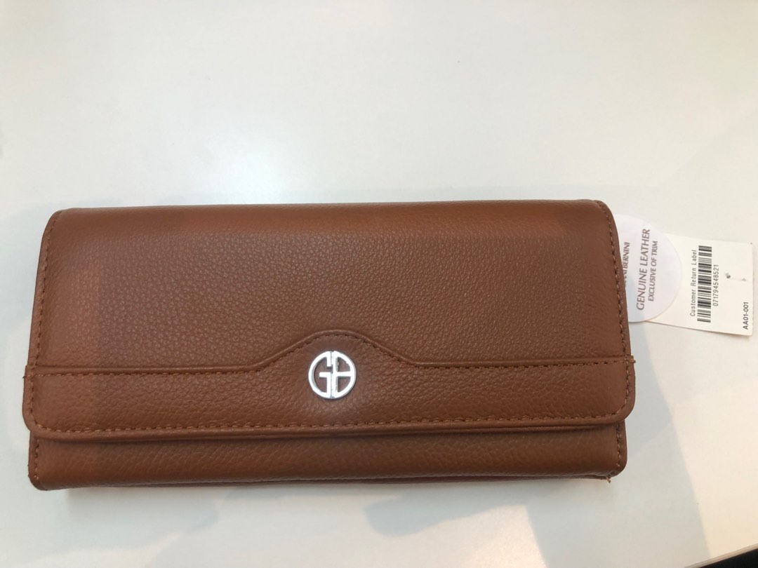 GIANI BERNINI Pebble Leather Receipt Wallet on Carousell