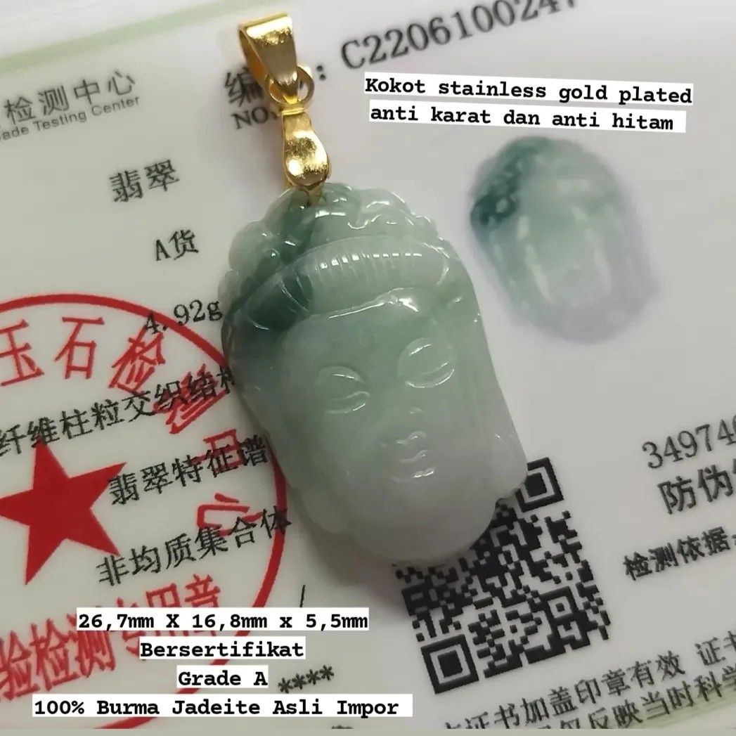 Giok Asli Avalokitesvara/ Kwan Im Phusha/ Guan Yin Jadeite ...