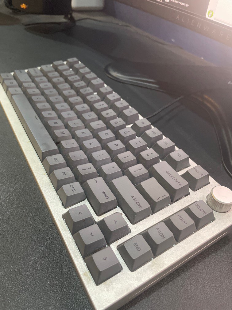 Glorious GMMK Pro White Ice with Black Slate keycaps and Boba U4T ...