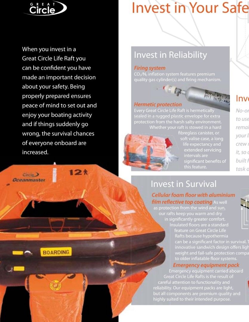 Great Circle Ocean Master Life Raft Marine Emergency Recreation Rafts ...